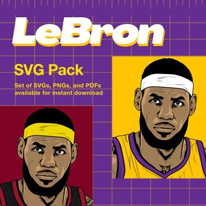 Lebron James Portrait SVG Clip Art - Instant Download - Basketball Fan ...