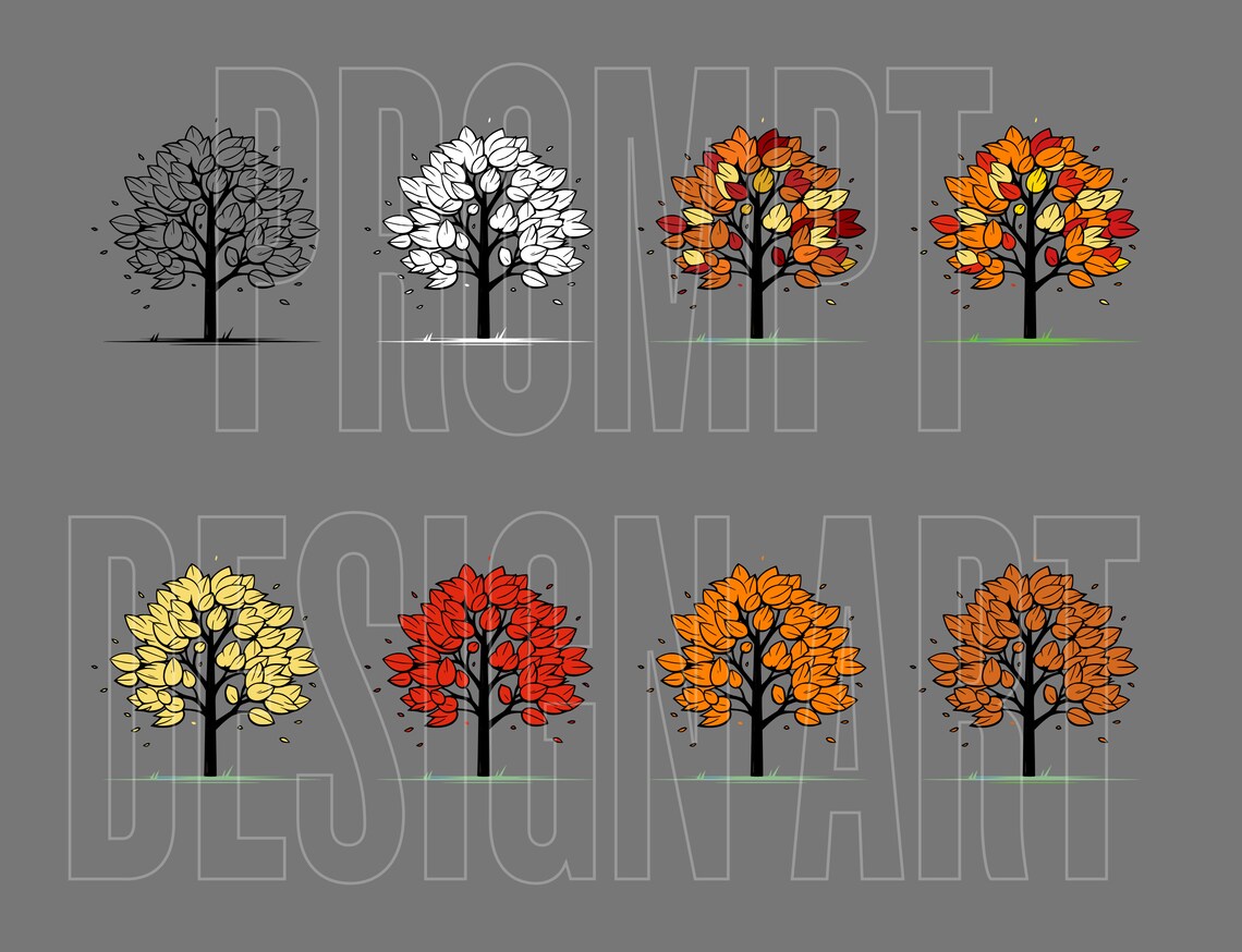 Autumn Tree SVG Bundle Fall Tree SVG Pack Tree Cut Files for - Etsy
