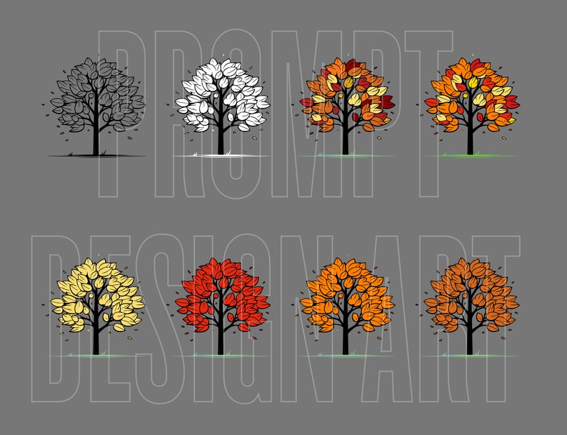 Autumn Tree SVG Bundle, Fall Tree SVG Pack, Tree Cut Files for Cricut ...