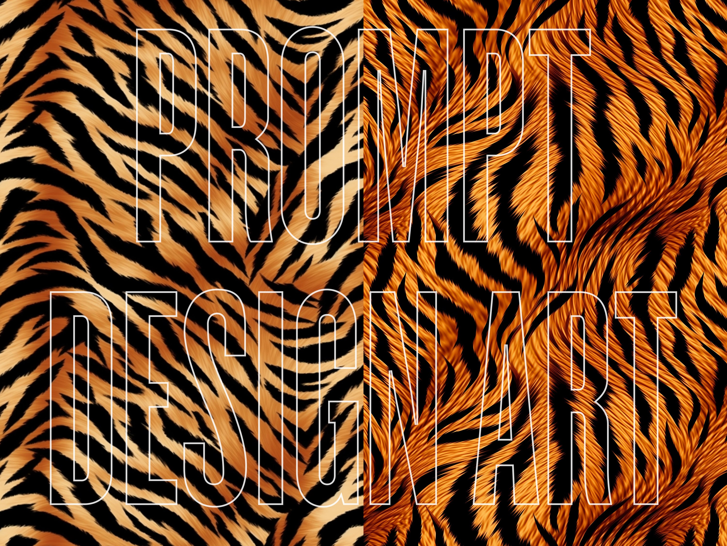 Tiger Prints, 4 Seamless Tiger Animal Print Patterns, High-resolution ...