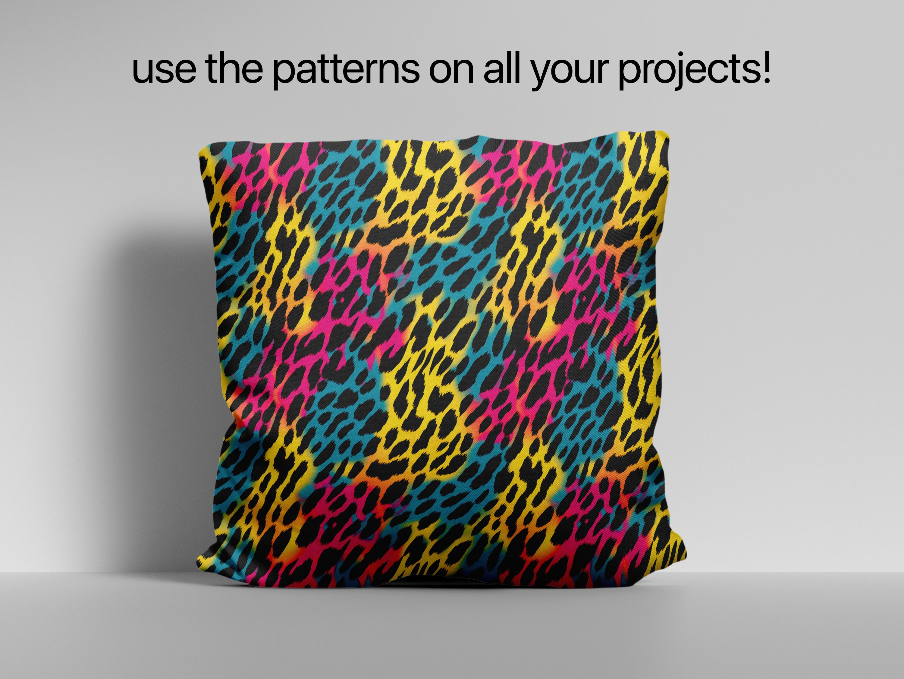 Neon Jaguar, 4 Seamless Jaguar Animal Print Patterns, Animal Print ...