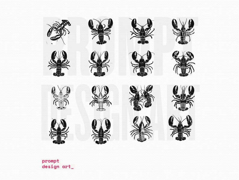 35 Lobsters DIY SVG Bundle by Prompt Design Art - Etsy