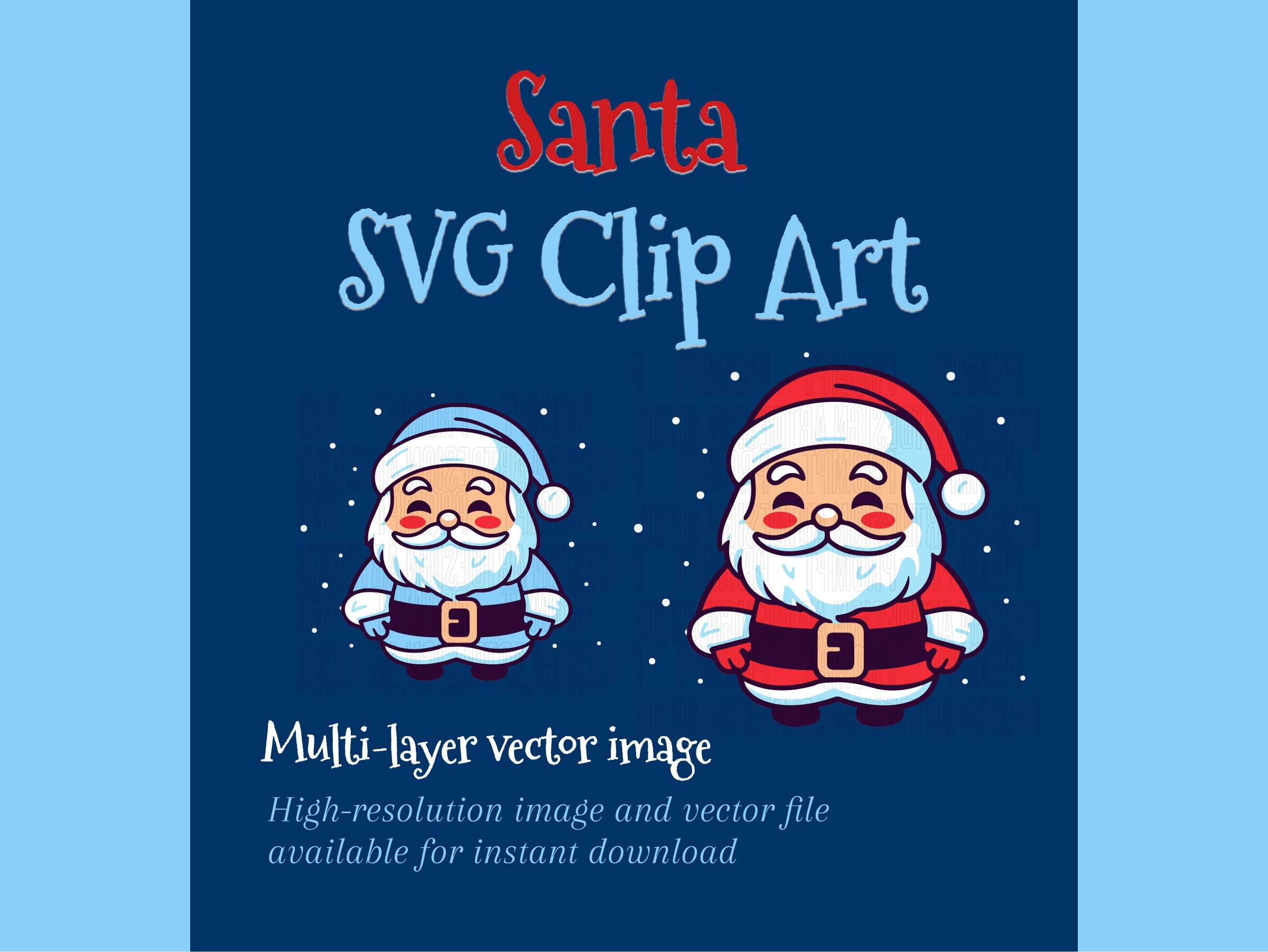Santa SVG Clipart, Christmas Clip Art, Cute Santa Image, Santa Cricut ...