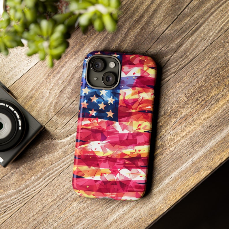 American Flag Abstract Art Tough Phone Case for Iphone, Samsung, and ...