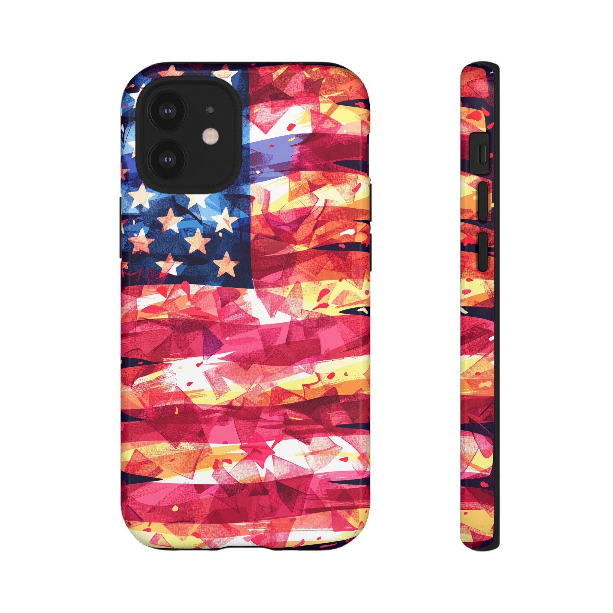American Flag Abstract Art Tough Phone Case for Iphone, Samsung, and ...