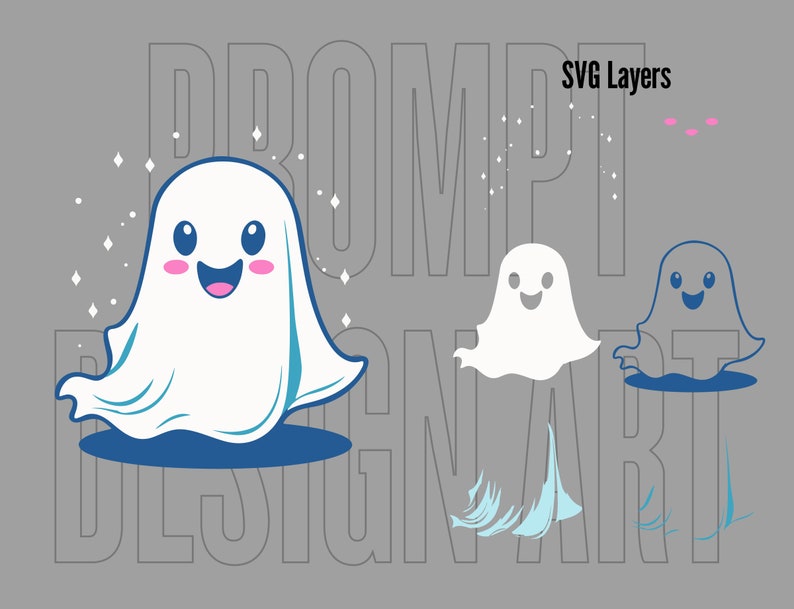 Friendly Ghost SVG Clipart Cute Halloween Ghost Clipart - Etsy