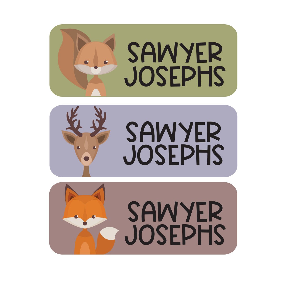 Woodland Animals Daycare Labels Personalized School Supply - Etsy