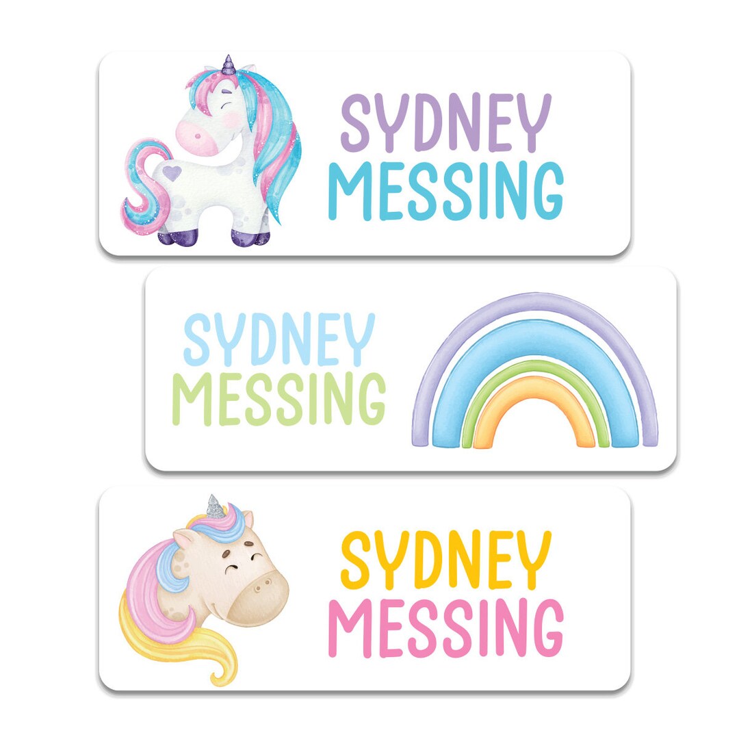 Daycare Labels, Unicorn, Dishwasher Safe Labels, Personalized Name ...