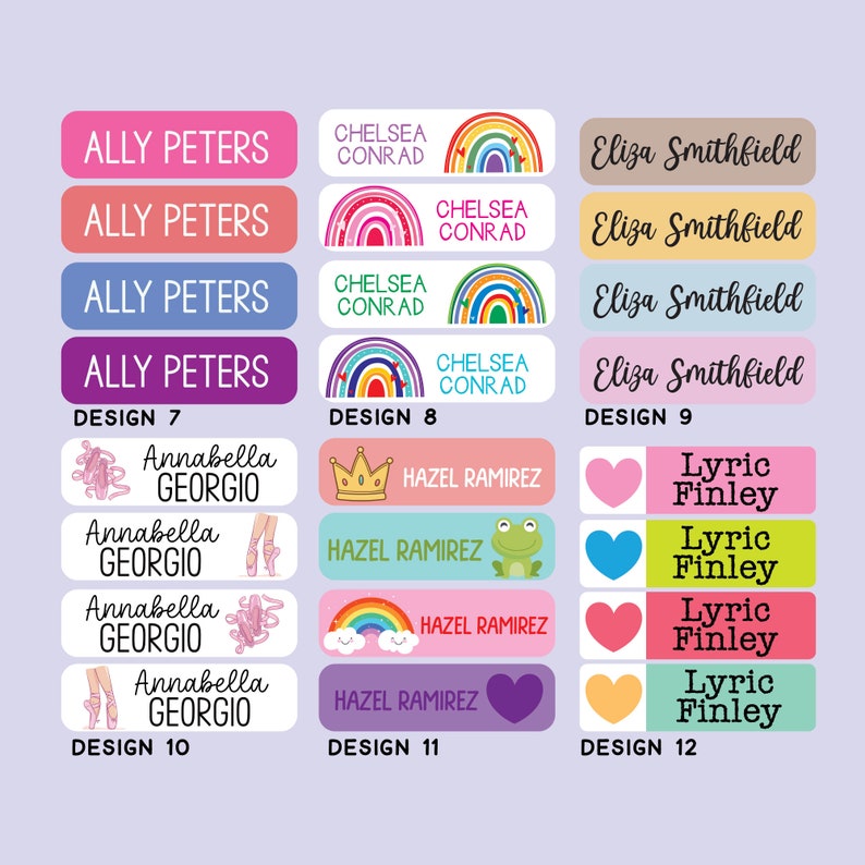 Personalized Waterproof Name Labels - Colorful Name Labels - Daycare ...