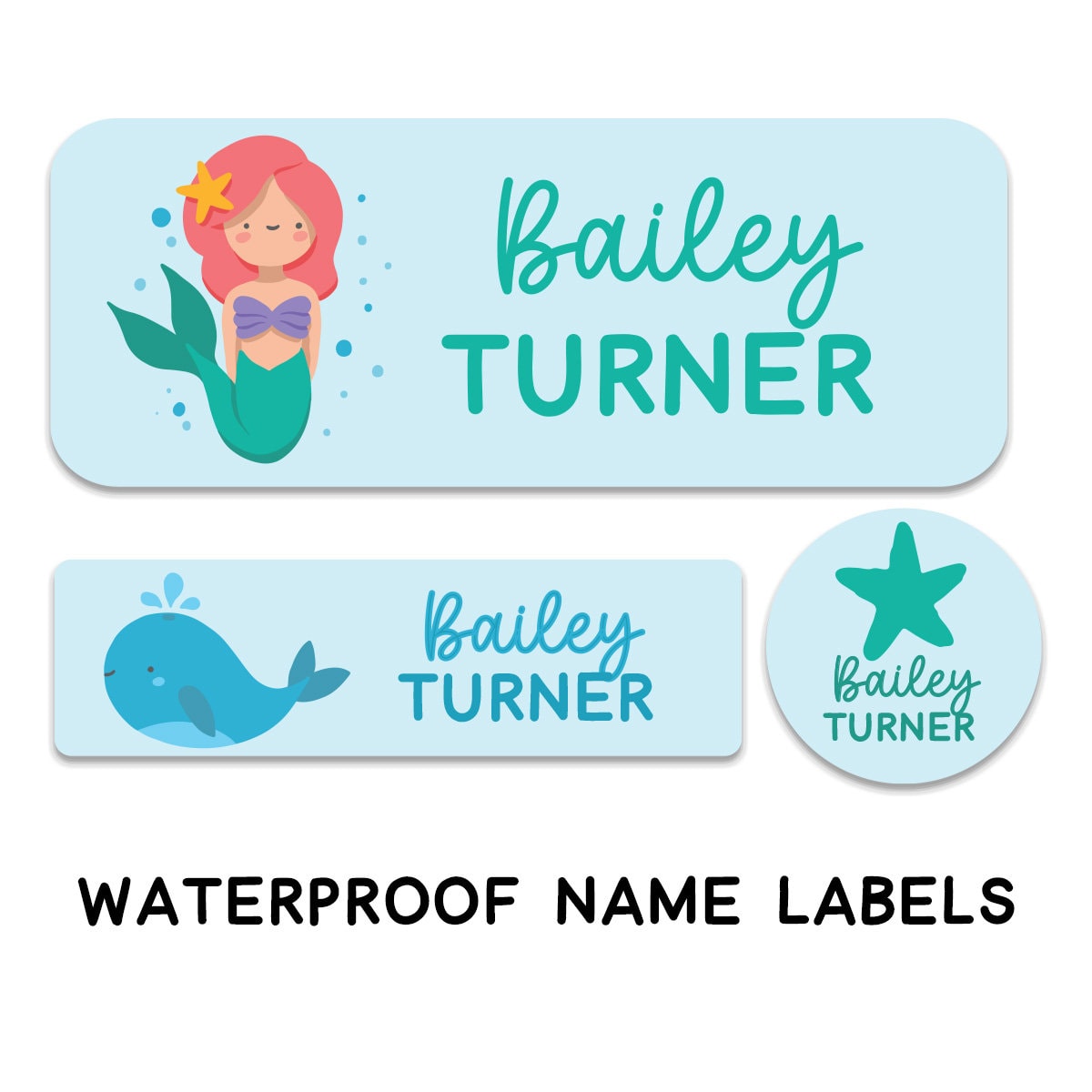 Daycare Name Labels Custom Mermaid Stickers School Supply Etsy