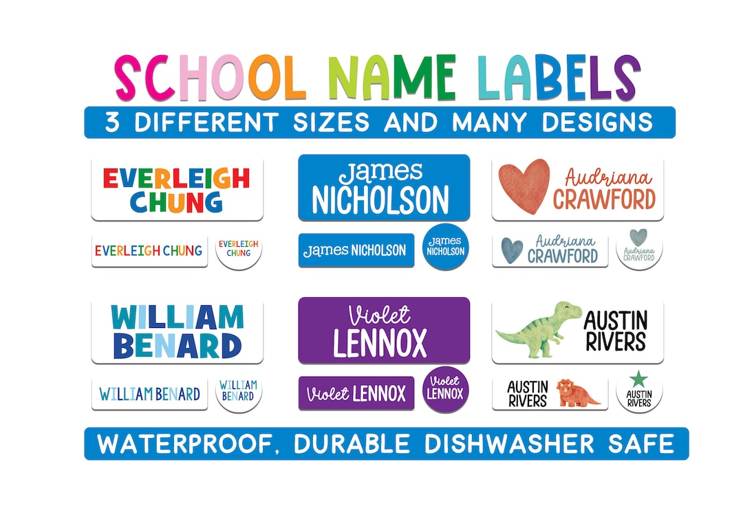 Daycare Labels, Dishwasher Safe Labels, Personalized Name Labels for ...