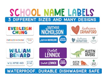 Custom Name Labels | Waterproof | School Supply Stickers | Personalized ...