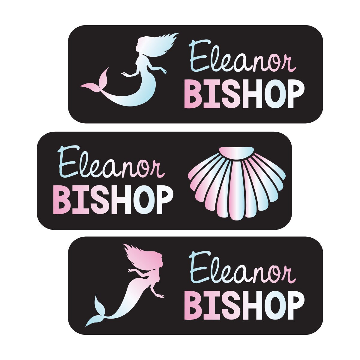 Mermaid Name Labels for School Supplies | Custom Waterproof Stickers ...