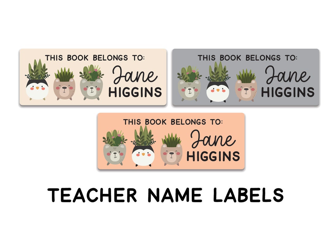 Teacher Labels, Custom Book Labels for Teachers, Classroom Supply ...