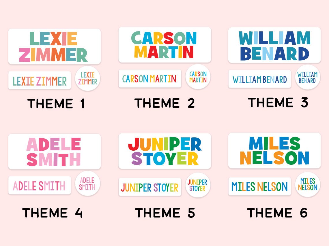 Name Labels for School Supplies Custom Waterproof Stickers - Etsy