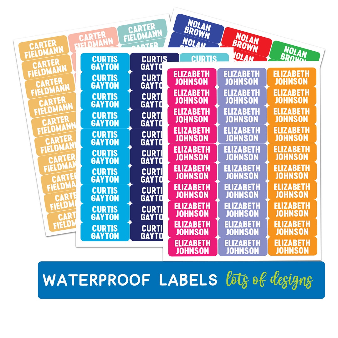 Personalized Waterproof Name Labels - Colorful Name Labels - Daycare ...