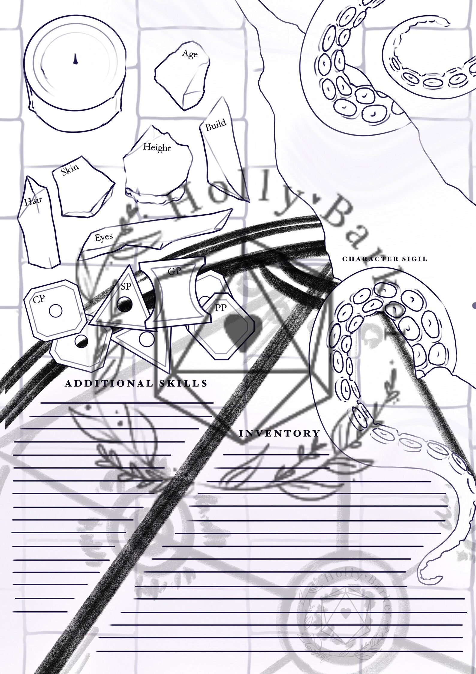 Corrupted Dnd 5e Character Sheet 3pg PDF Warlock - Etsy UK