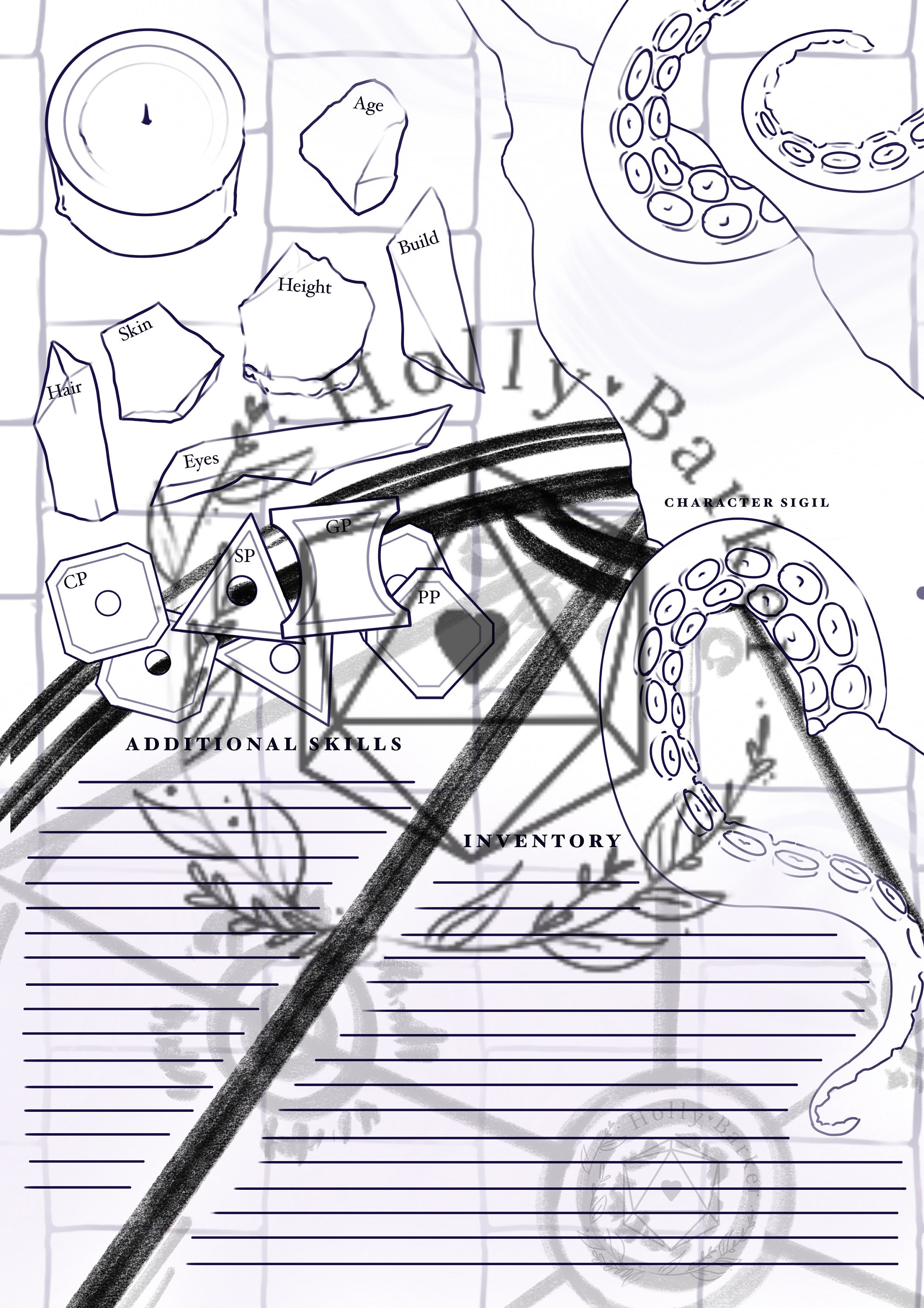 Corrupted Dnd 5e Character Sheet 3pg PDF Warlock - Etsy UK