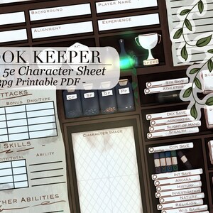 Book Keeper Dnd 5e Character Sheet 3pg PDF Dark - Etsy Canada
