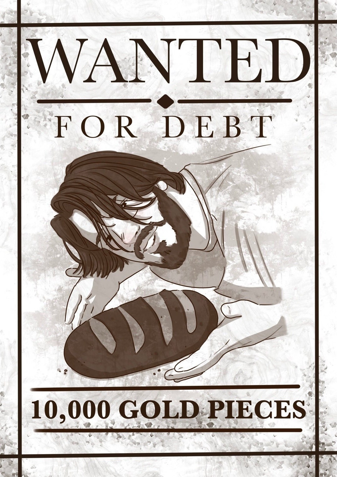 Custom WANTED Poster Hand-drawn Portrait Medieval, Fantasy, LARP, D&D ...