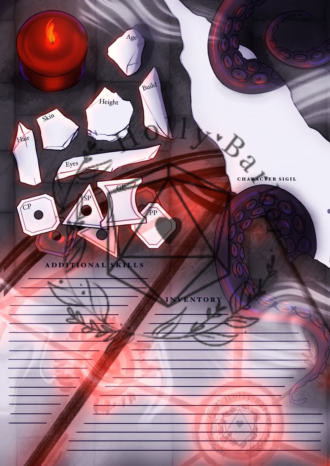 Corrupted Dnd 5e Character Sheet 3pg PDF Warlock - Etsy UK