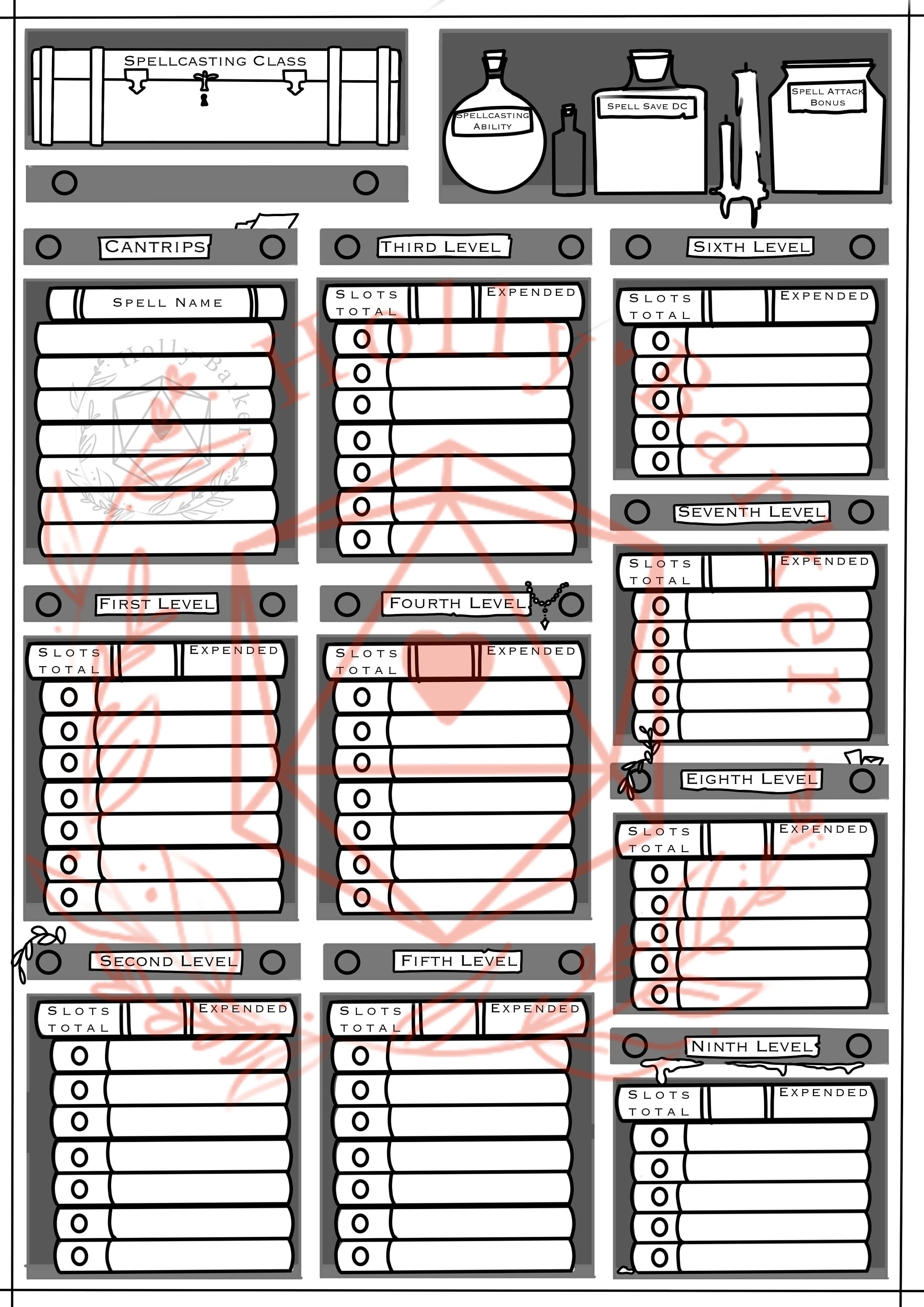 Book Keeper / DnD 5e Hoja de Personajes / 3pg PDF / Dark Academia, Mago ...
