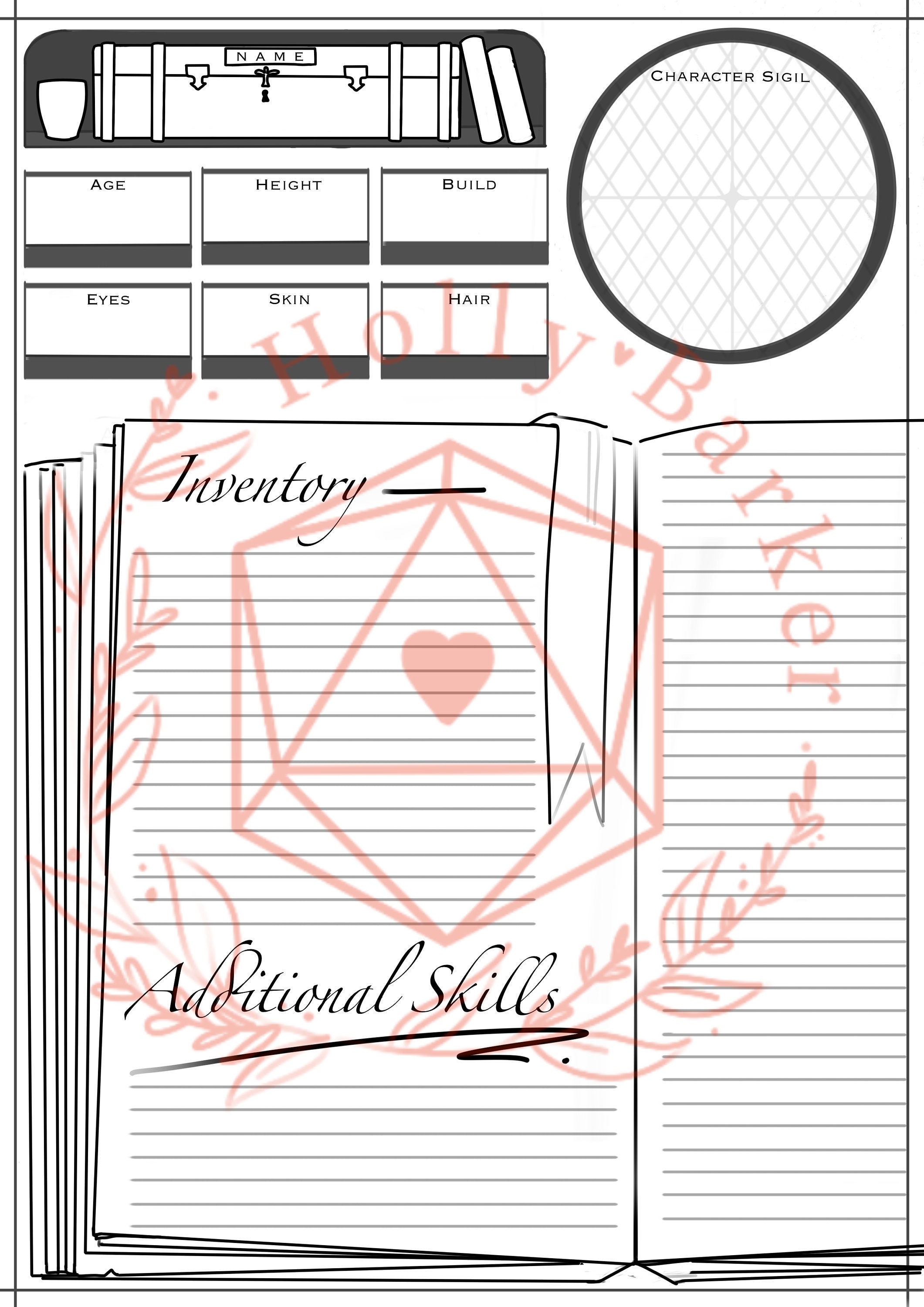 Book Keeper / DnD 5e Hoja de Personajes / 3pg PDF / Dark Academia, Mago ...