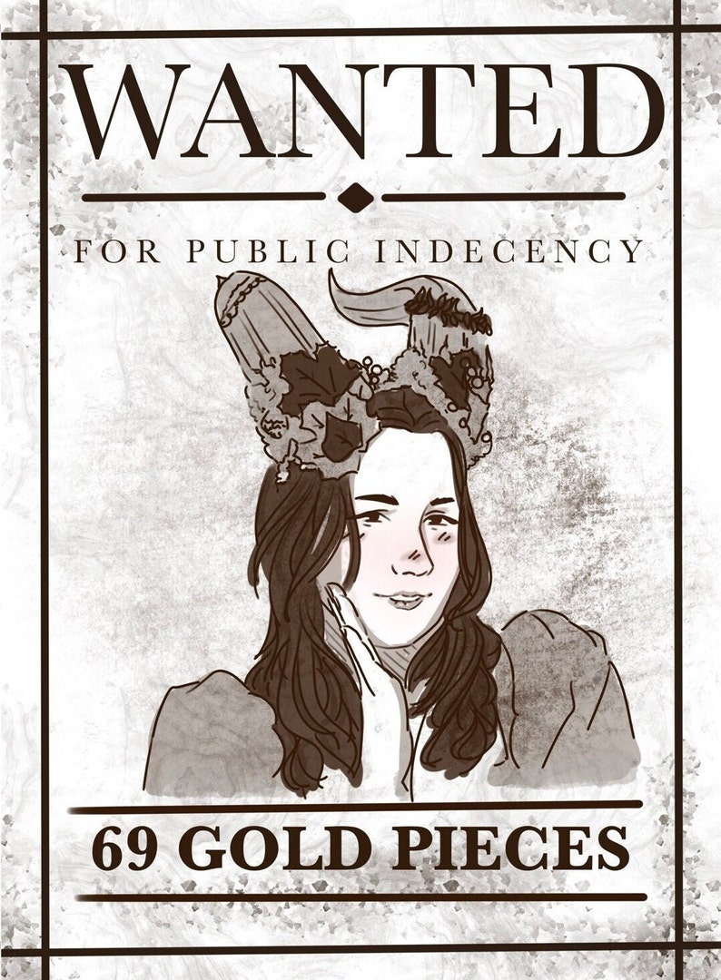 Custom WANTED Poster Hand-drawn Portrait Medieval, Fantasy, LARP, D&D ...