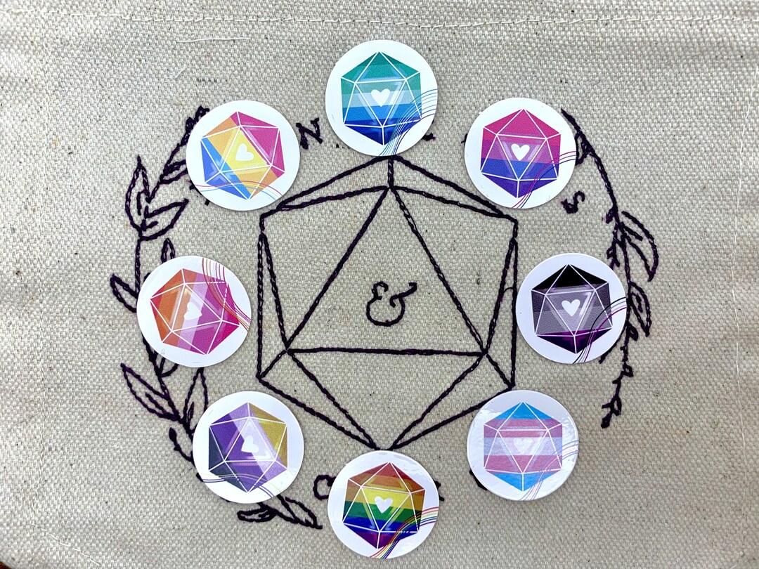 D&D PRIDE Stickers LGBTQ Dnd Glossy 2.5cm Stickers Lesbian Gay Bisexual ...