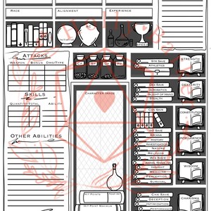 Book Keeper Dnd 5e Character Sheet 3pg PDF Dark Academia, Wizard ...