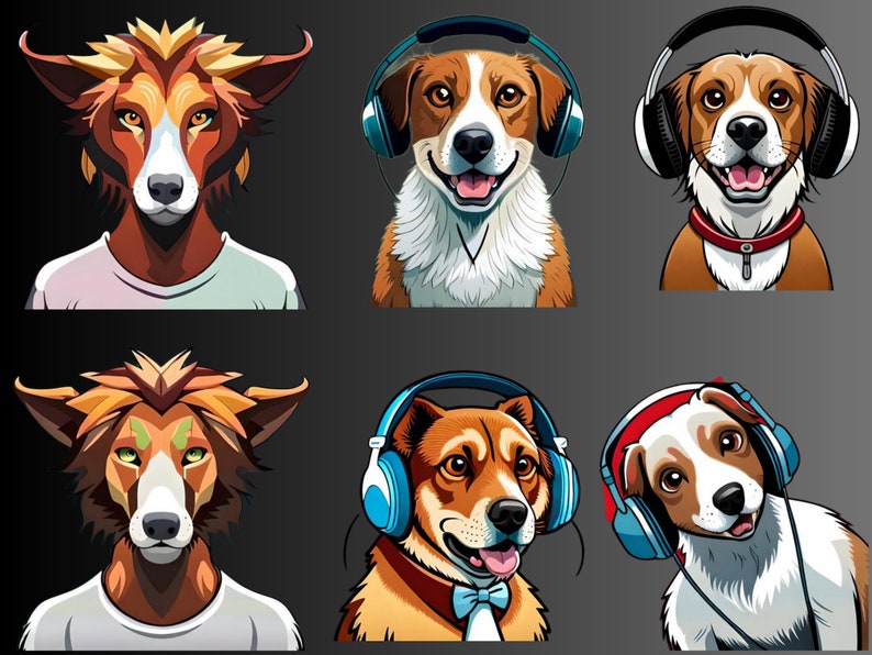 Digital Art Bundle, 30 AI Dogs Designs, Digital Download for Dog Lovers ...