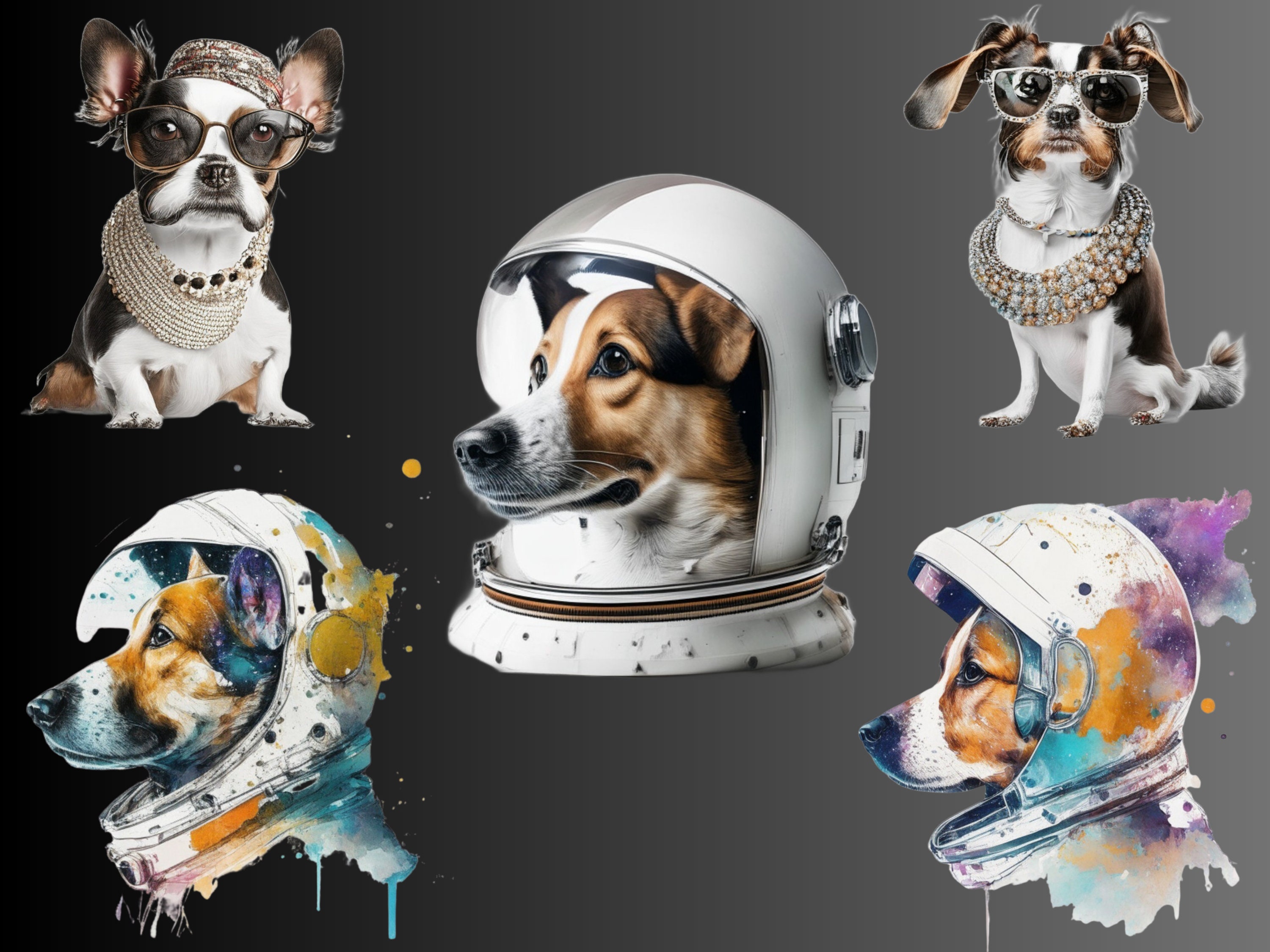 Digital Art Bundle, 30 AI Dogs Designs, Digital Download for Dog Lovers ...