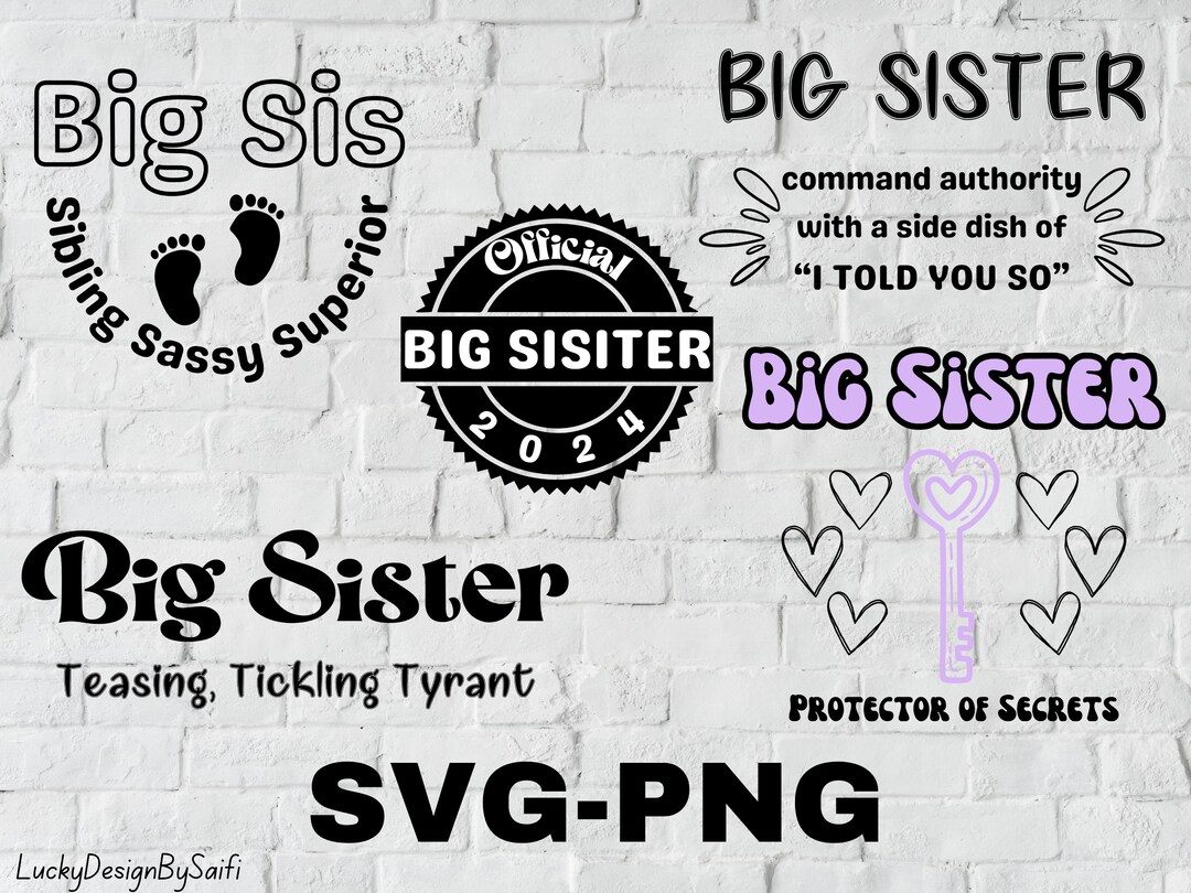 Hermana mayor svg Hermana mayor png Citas de hermana mayor - Etsy España