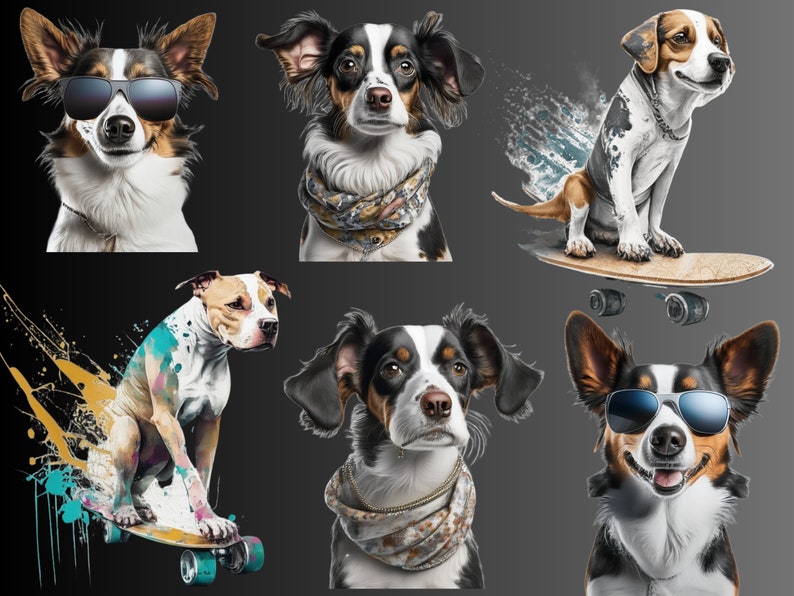 Digital Art Bundle, 30 AI Dogs Designs, Digital Download for Dog Lovers ...