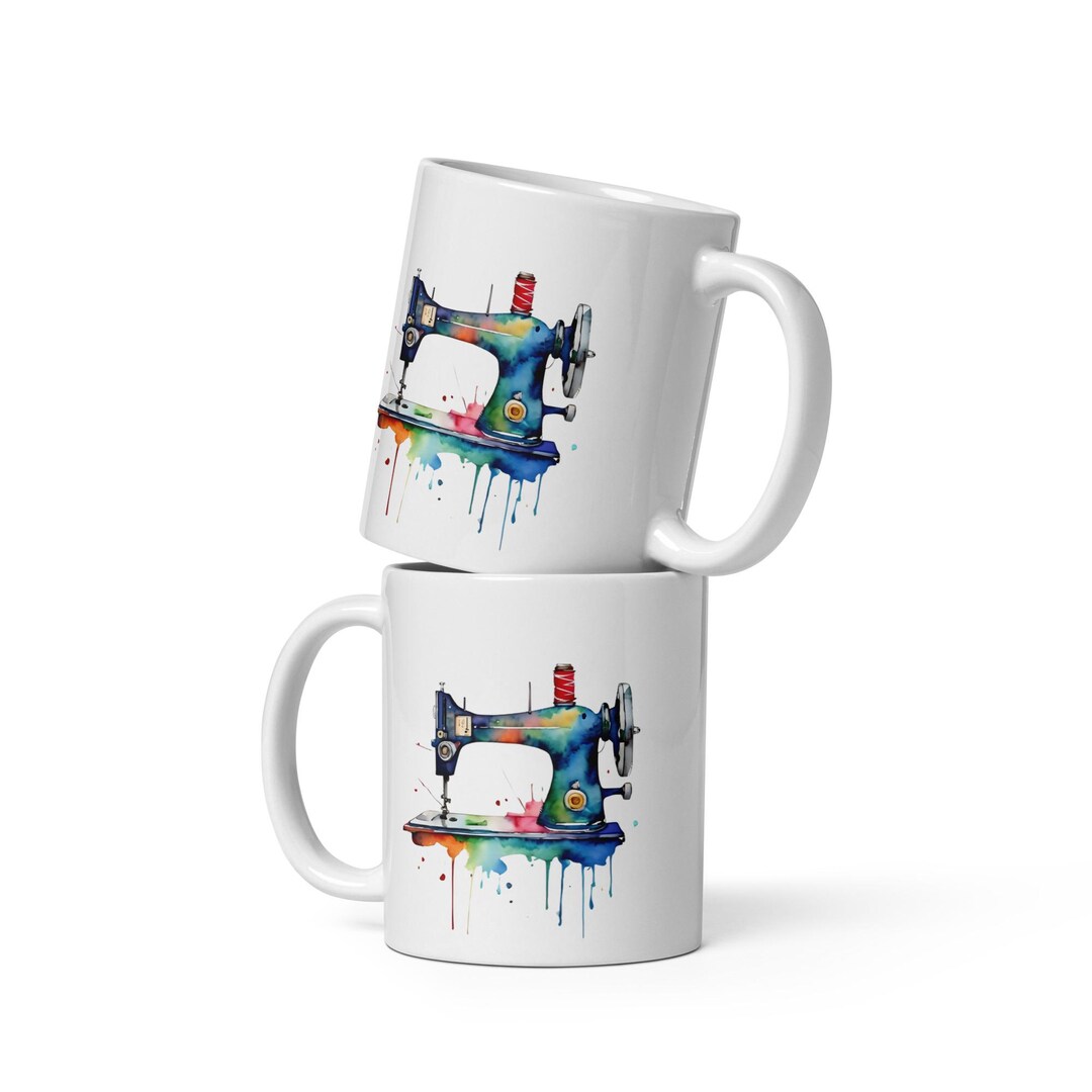 Sewing Machine Color Splash Mug - Etsy
