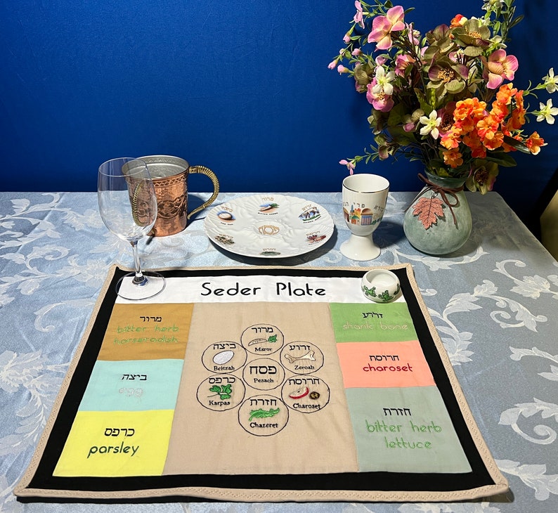 Passover Seder Plate Placemat Embroidery Pattern - Etsy