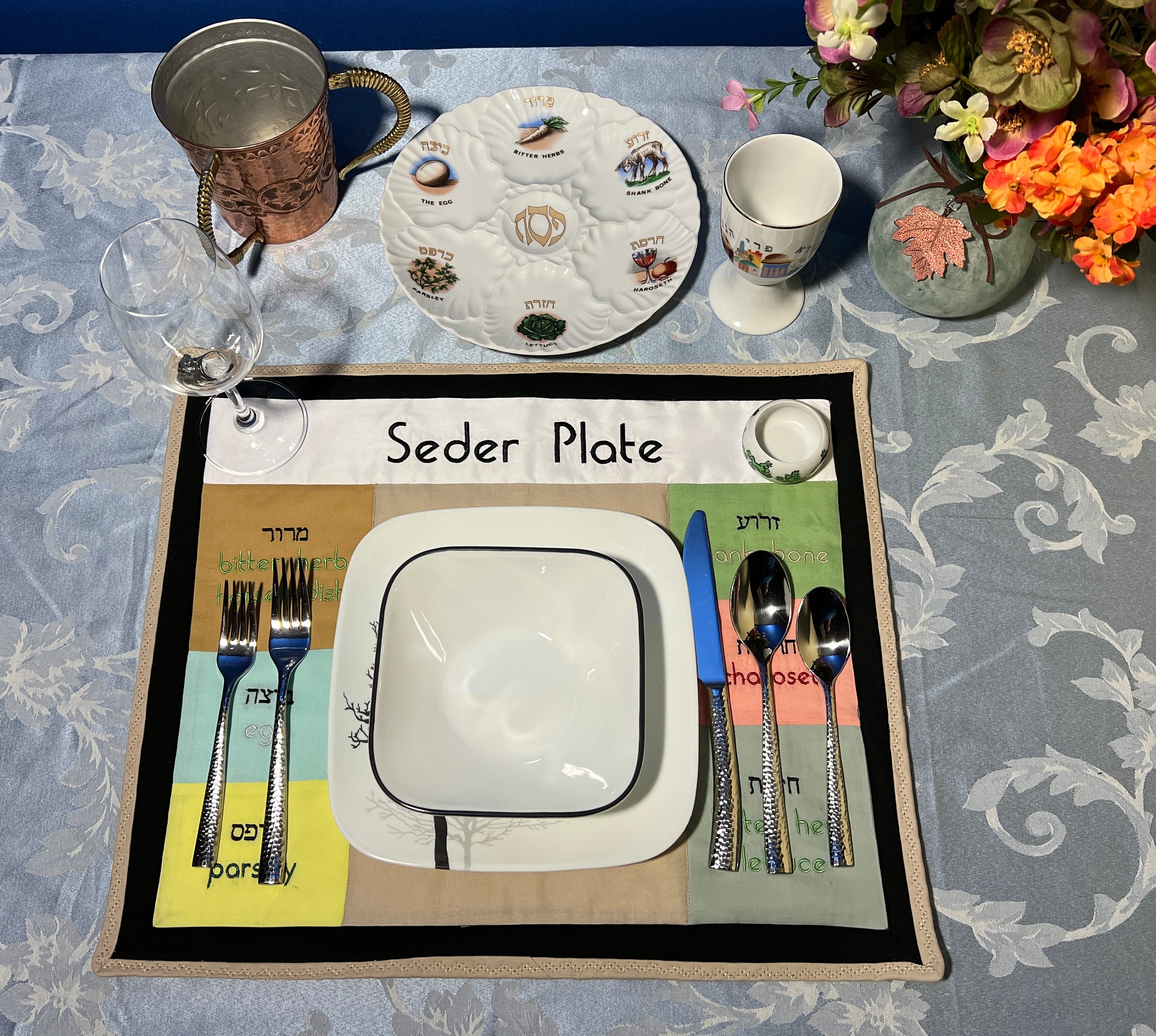 Passover Seder Plate Placemat Embroidery Pattern - Etsy