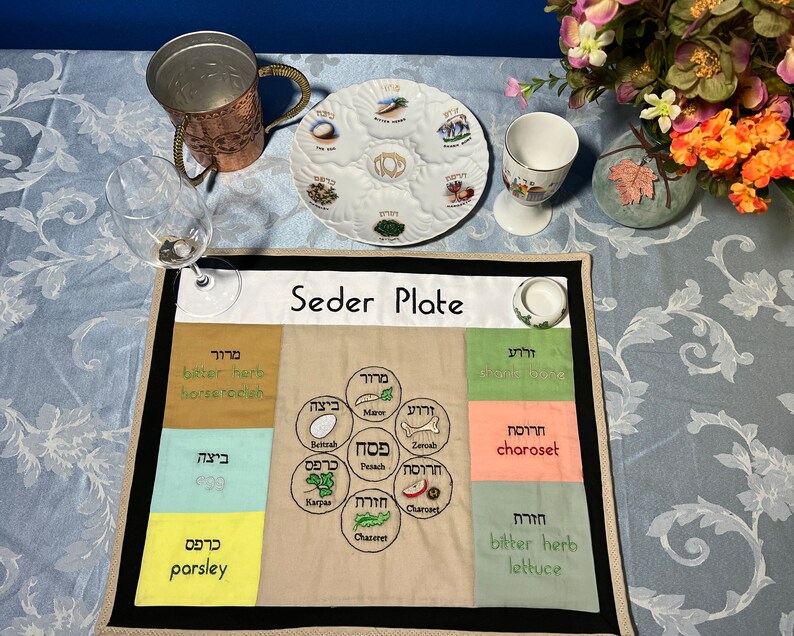 Passover Seder Plate Placemat Embroidery Pattern - Etsy