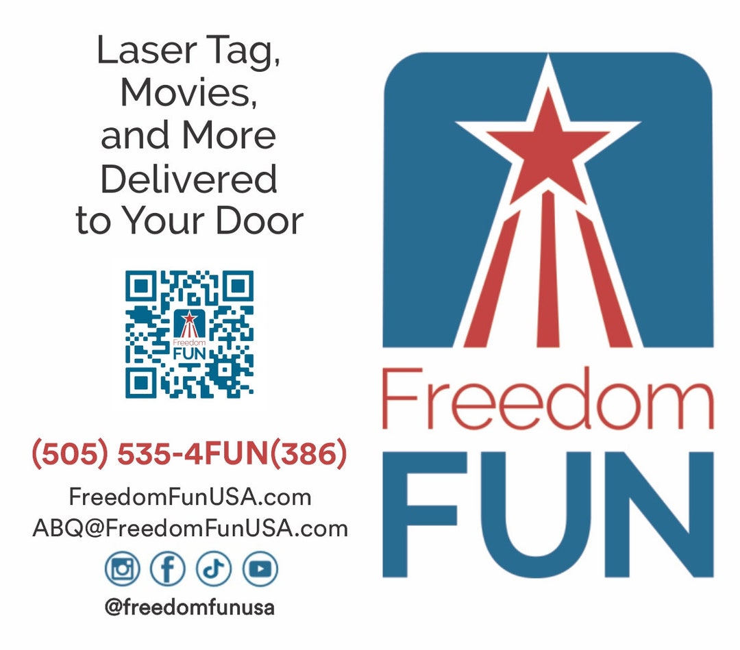 Freedom Fun Fold Over Business Cards ABQ - Etsy