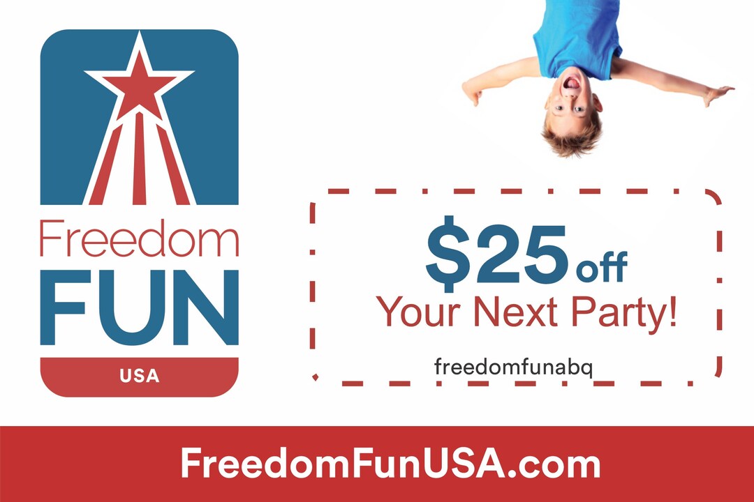 Freedom Fun Coupon Card ABQ - Etsy