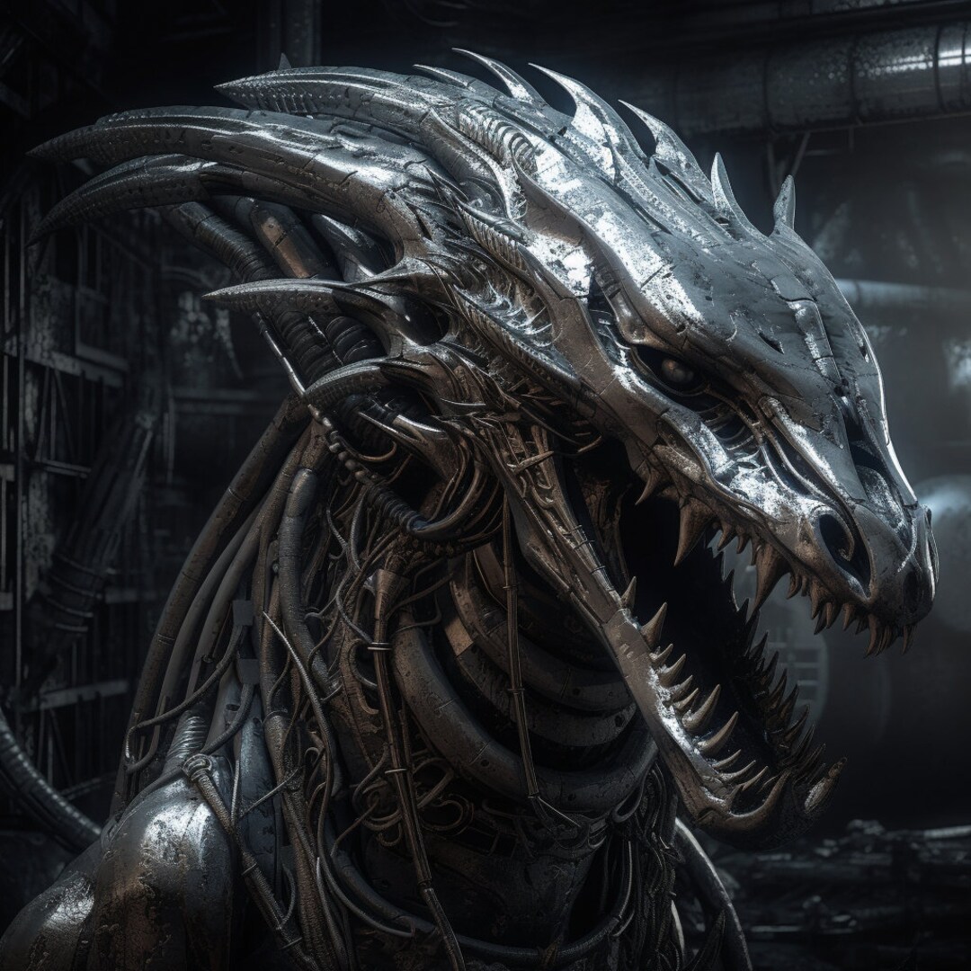 Biomechanical Alien Dragon Dark Seraphim - Etsy
