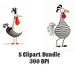 Bundle of 8 Cartoon Chicken and Rooster Characters! - Etsy