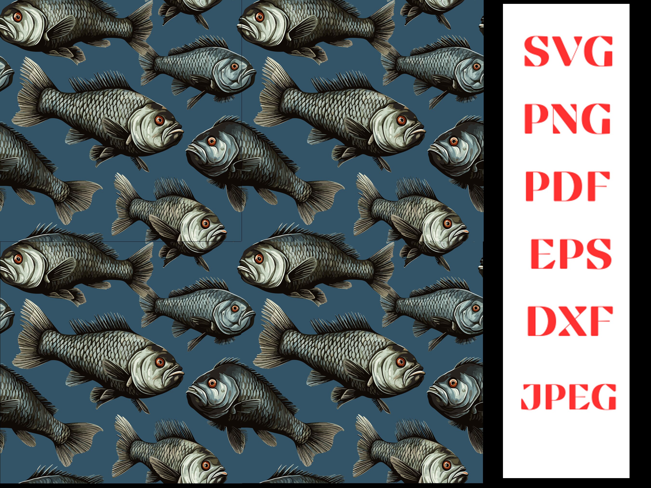 Hamlet Fish Pattern SVG Digital Paper SVG Seamless Pattern - Etsy