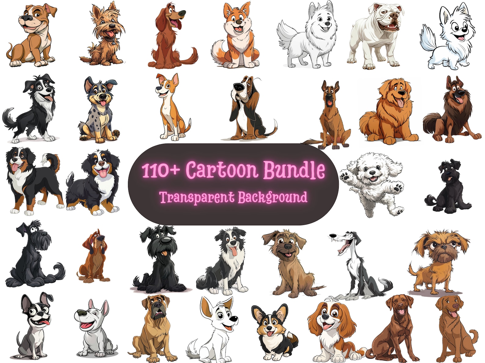 110+ Amusing Cartoon Dogs Bundle - Etsy