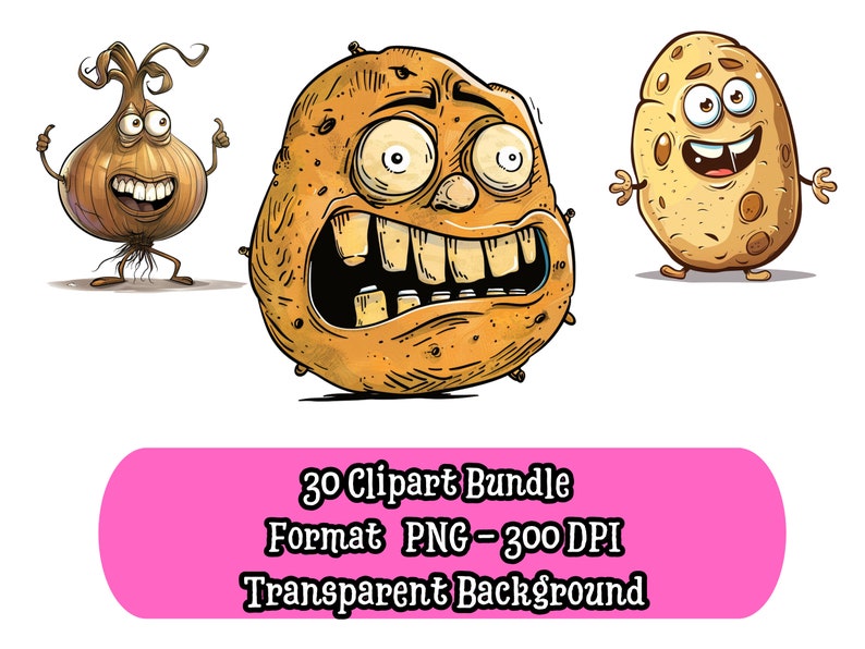 Cartoon Vegetables,wacky and Amusing Style! 30 PNG Bundle - Etsy
