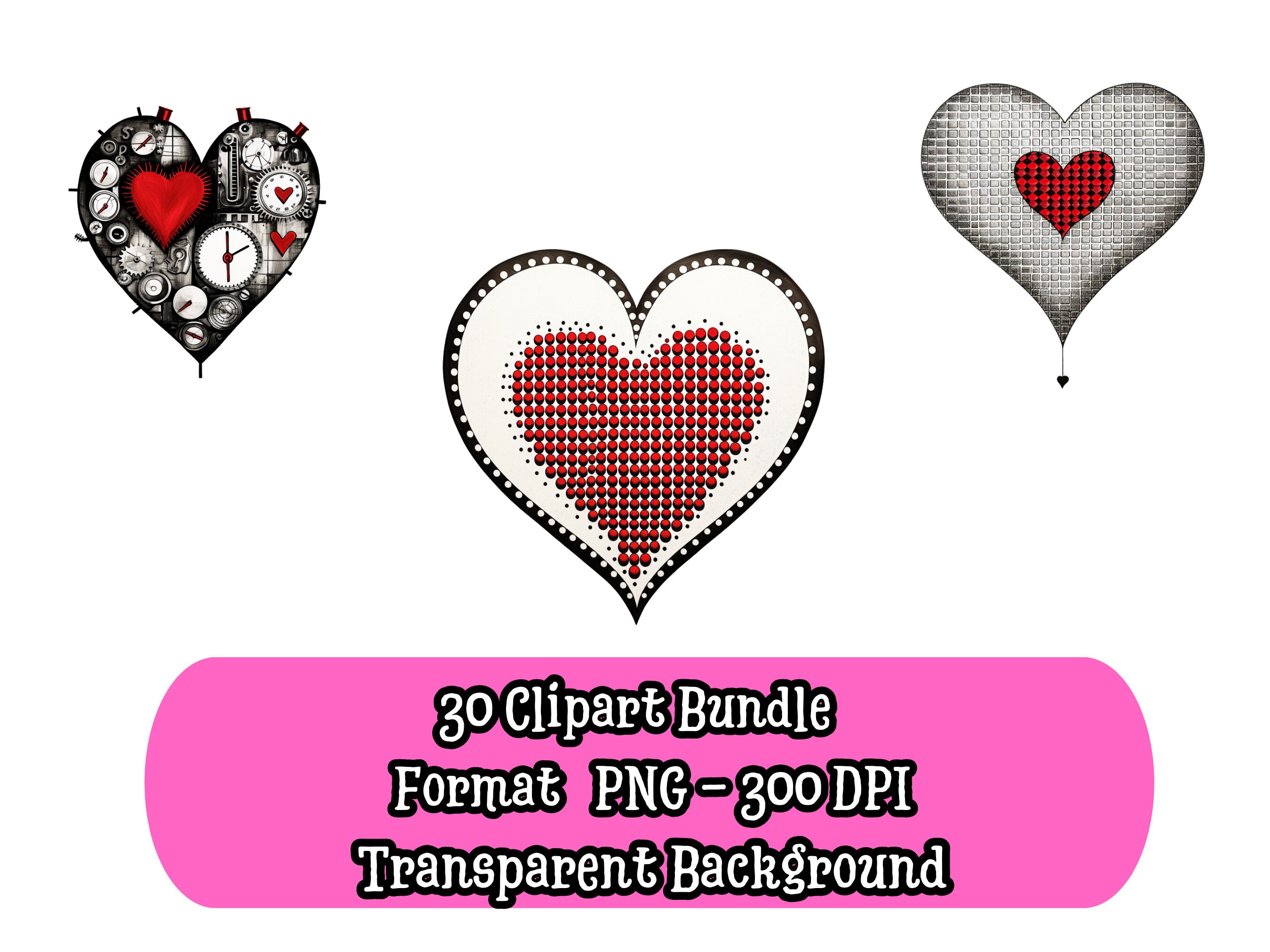 Heart Clipart Bundle. 30 High Quality Pngs - Etsy