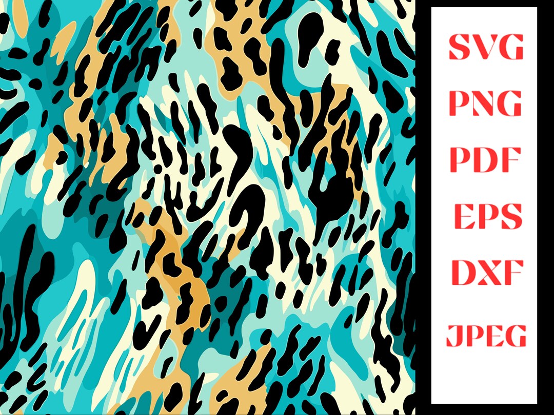 Blue Animal Print Pattern SVG Digital Paper SVG Seamless - Etsy