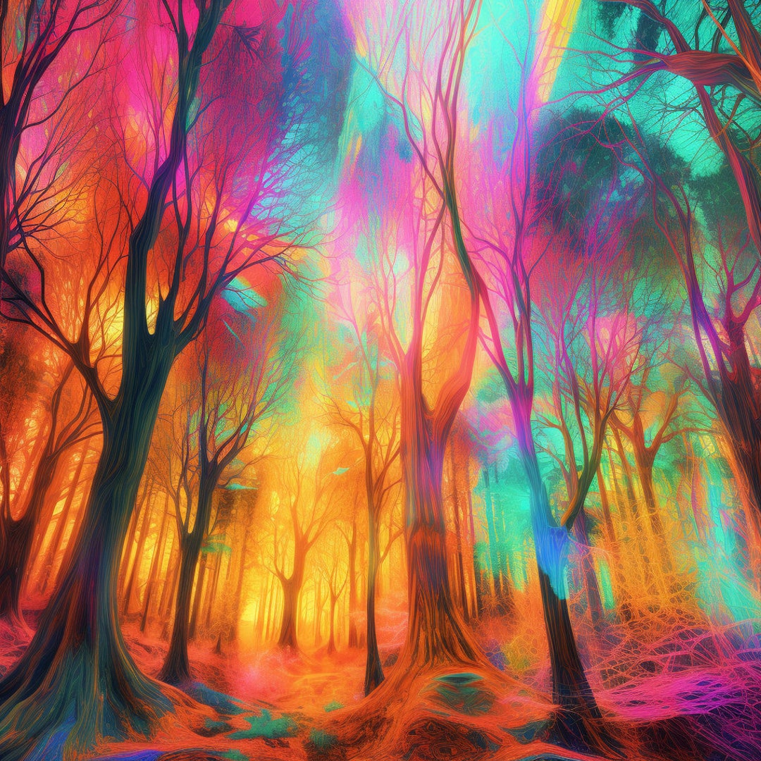 Psychedelic Forest SVG/EPS full Color Vector Comercial Use - Etsy