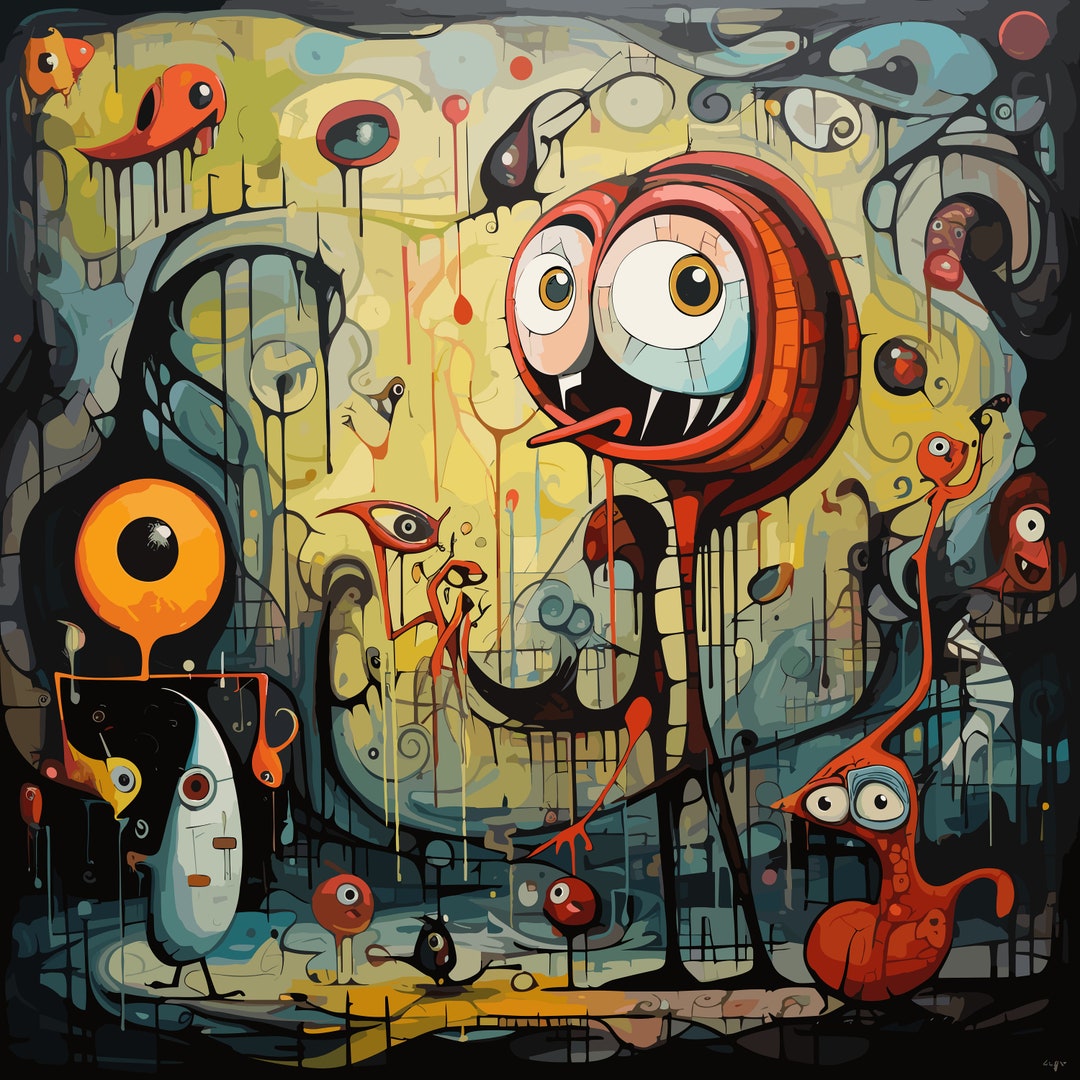 Abstract Funny Cartoon Poster SVG Wall Art Digital Printable SVG Poster ...