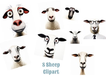 Sheep Cartoon Mascot Characters 1. Digital Clip Art Vector Graphic ...